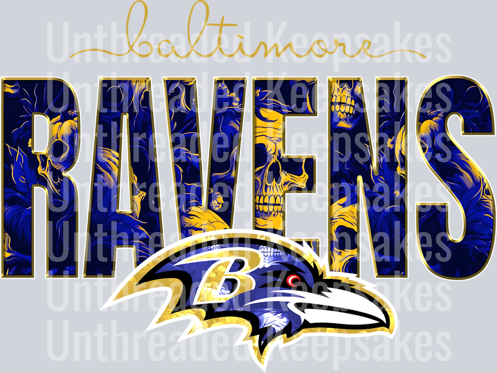 Baltimore ravens DTF Transfer – Unthreaded Keepsakes